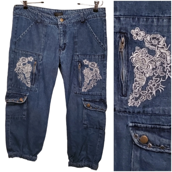 VENUS | Jeans | Venus Applique Cargo Cropped Jeans | Poshmark